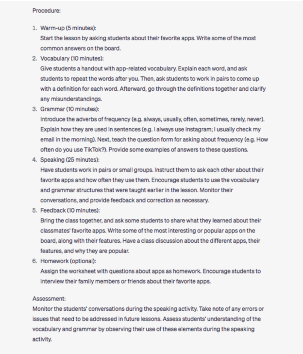 ELT lesson planning with ChatGPT: Creating lesson aims and activities ...