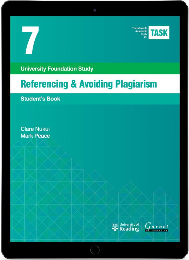 TASK 7 Referencing and Avoiding Plagiarism eBook | Garnet Education